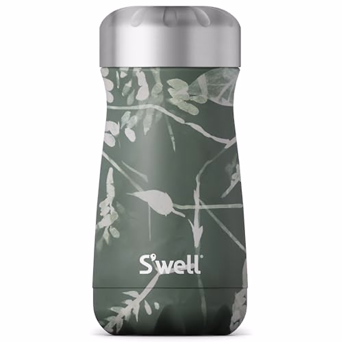 S'well Stainless Steel Traveler, 12oz, Green Foliage, Triple Layered Vacuum Insulated Containers Keeps Drinks Cold for 20 Hours and Hot for 9, BPA Free, Easy Carrying On the Go