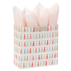 Hallmark Signature Studio 10" Large Gift Bag with Tissue Paper (Rainbow Tassels) for Birthdays, Promotions, Graduations, Bridal Showers