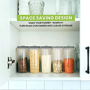Utopia Kitchen Cereal Containers Storage - Liter Airtight Food Storage Containers & Cereal Dispenser For Pantry Organization And Storage (Clear, 4 Liter Pack of 2)