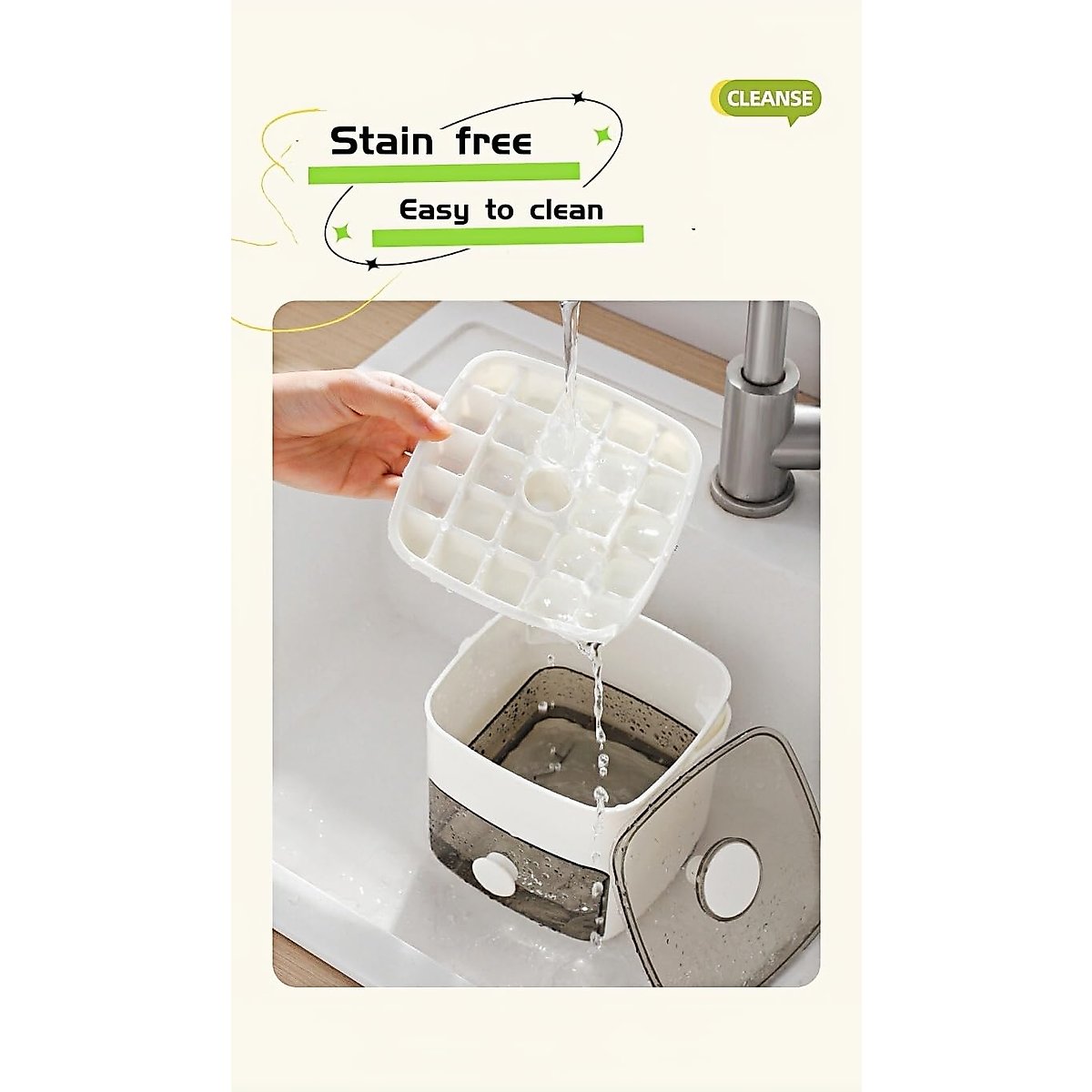 Portable Ice Maker, Countertop Ice Cube Machine with Clear Window, White
