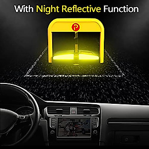 BEESOM Parking Space Lock Folding Parking Barrier, Automatic Remote Controlled Parking Post, 50M Parking Space Lock for Home, Business, Office & Commercial