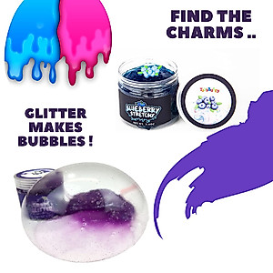 FINOCLAY Slime Kit for Girls Boys, 6 Different Scented Non Sticky Premade Slimes in 28 oz Container with Fruit Charms, Butter Glitter Clear Crystal Putty Gift for Kids Party Favors