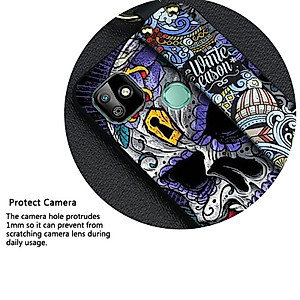 Wrist Strap Cover Lulumi Phone Case for infinix X612/Smart HD 2021, Fashion Design Lanyard Original Back Cover Silicone for Woman Graffiti Waterproof Wristband Dirt-Resistant Cartoon, 5