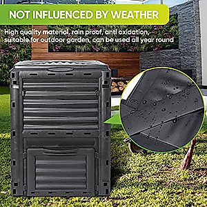 Garden Composter Bin Outdoor 80 Gallon(300L), Compost Container W/Easy Assembly, Lightweight, Aerating Compost Box for Kitchen Garden, Food Waste Recycling Composting Green