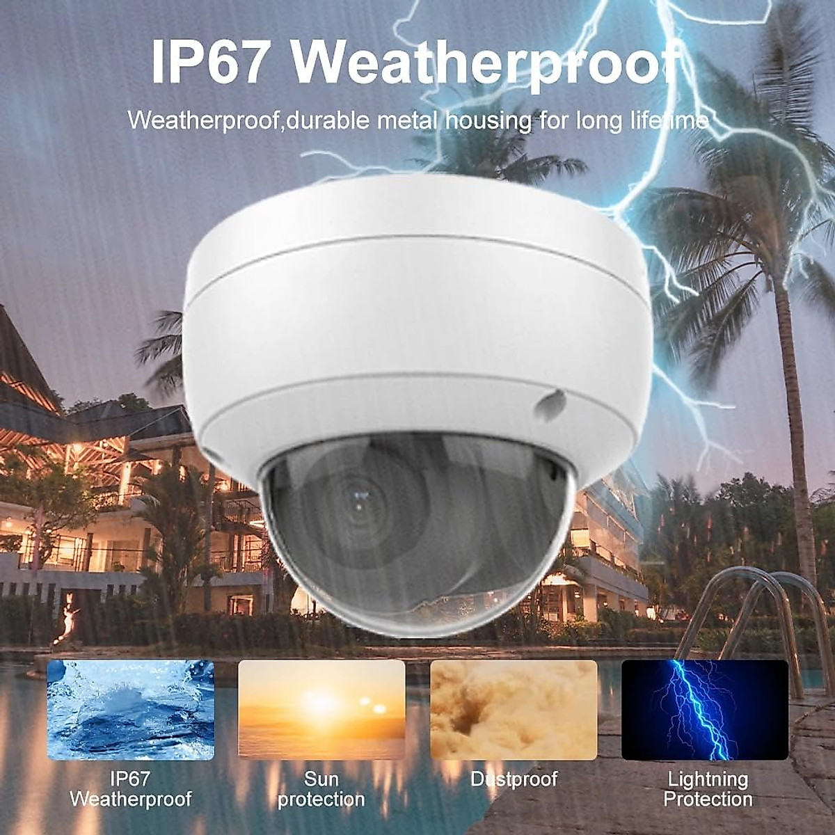 Hikvision IP Camera DS-2CD2183G2-I 2.8mm Lens Original 8MP AcuSense Vandal WDR Fixed Dome Network Camera IR Camera PoE H.265 Outdoor IP67 International English Version Work with Hik Connect APP