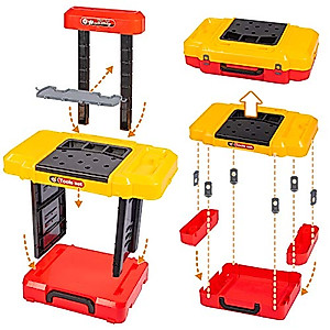 Kids Tool Bench with Electric Drill Toddler Workbench Tools Set for Kids Pretend Play Learning Toy Tool Set, Indoor & Outdoor Toys for 2 Year Old Boys Toy