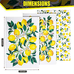 KOALAND Flour Sack Towels, Set of 3 Oversized Tea Towels for Kitchen with Printed Lemon Designs, 100-percent Cotton, Cute Kitchen Towel Set, Lemon Kitchen Decor, Decorative Dish Towels