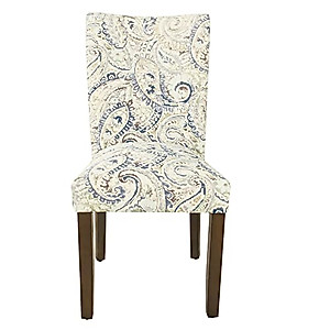 HomePop Parsons Classic Dining Room Tables and Chairs, Pack of 2, Blue Velvet