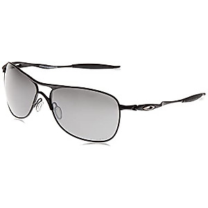 Oakley Men's OO4060 Crosshair Metal Aviator Sunglasses, Matte Black/Prizm Black, 61 mm