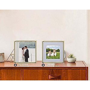 YiPinYin 4x4'' Sqaure Gold Metal Picture Frame With Mat for 3x 3'' Set of 2, Narrow Plated Metal Photo Frames 3x3'' With Soft Touch Velvet Backing for Desktop