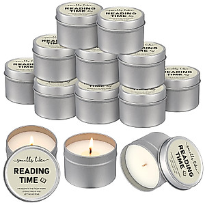 Nuanchu 8 Pcs Book Lover Candles Club Gifts 4 oz Book Scented Candle Reading Time Natural Soy Wax Candles for Book Lovers Librarian Bookish Club Gifts