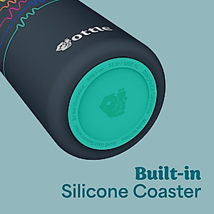 Ottle Reef Roamer Stainless Steel Water Bottle - 34 oz Insulated Flask with Leak Proof Lid, BPA free & Carry Handle - Hot & Cold Gym Water Bottle for Travel, Camping & Sports - Electro Beats