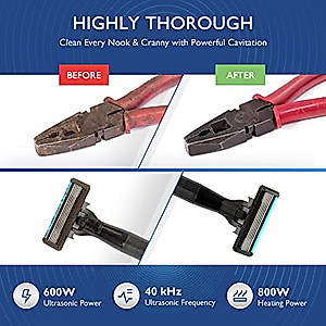 CREWORKS Ultrasonic Cleaner with Heater and Timer, 600W 30L Digital Sonic Cavitation Machine, 8 gal Stainless Steel Jewelry Cleaner for Professional Tool Watch Glasses Retainer Denture Parts Cleaning