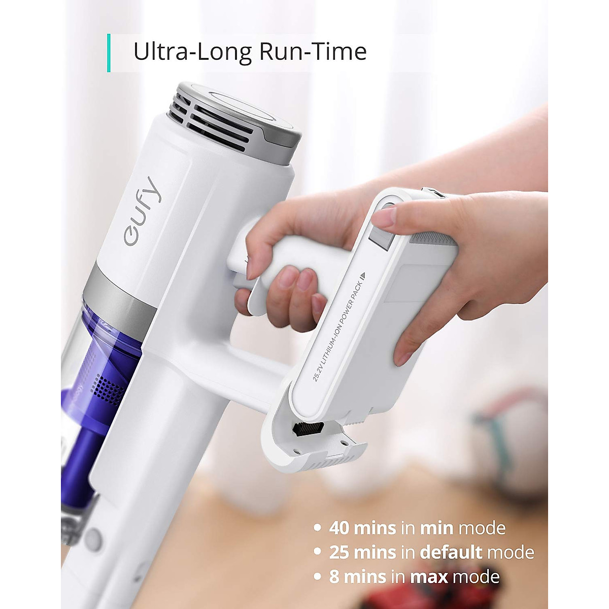 eufy by Anker, HomeVac S11 Go, Cordless Stick Vacuum Cleaner, Lightweight, Cordless, 120AW Suction Power, Detachable Battery, Cleans Carpet to Hard Floor