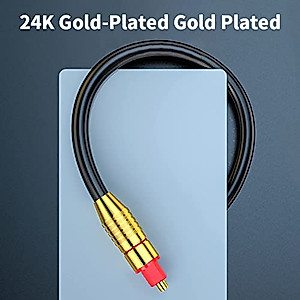Edtran Digital Optical Audio Cable Toslink Cable - [24K Gold-Plated] Fiber Optic Male to Dual RCA & 3.5mm W/USB Power Supply for Home Theater, Sound Bar (5 Feet) (5Feet)