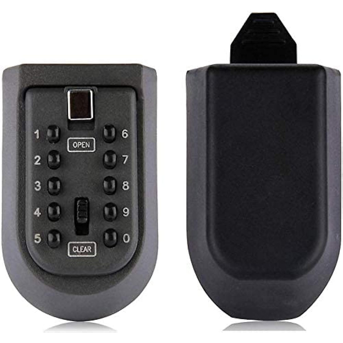 Lospu HY Indoor & Outdoor Key Lock Box Wall Mounted Push Button Combination Key Safe Storage Security Lock Box with Black Rubber Cover & Wall Bolt Fixings for 5 to 7 Mortise Style Keys