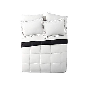 VCNY Home - Queen Bed in a Bag, Reversible 7-Piece Bedding Set, Stylish Room Decor (Lincoln Black/White, Queen)