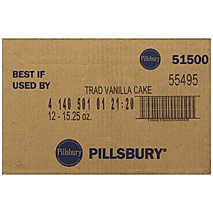 Pillsbury Traditional Cake & Cupcake Baking Mix, Vanilla, 15.25 Oz, Pack of 12