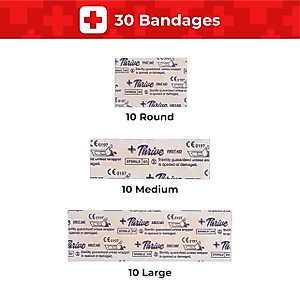 Thrive Travel Essentials Mini First Aid Kit - 66 FSA HSA Approved Products Includes Multi-Sized Bandage, Wipes, Safety Pins, and More (Shell)