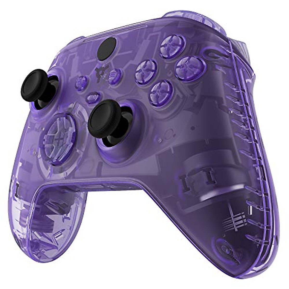 eXtremeRate Clear Atomic Purple Controller Full Set Housing Shell Case w/Buttons for Xbox Series X/S, Custom Replacement Side Rails Front Back Plate Cover for Xbox Series S & Xbox Series X Controller