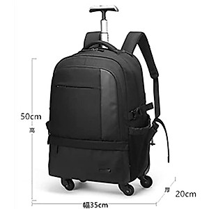 Wheeled Backpack Multifuctional Pull Rod Backpack 21 Inches with Waterproof Cover,Laptop Bag (Blue)
