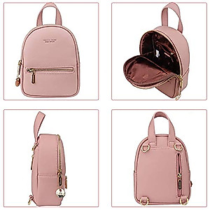 Q QICHUANG Women's Cute Mini Backpack PU Leather Crossbody Bag Fashion Small Purse with One Shoulder Strap Gift for Women(black)