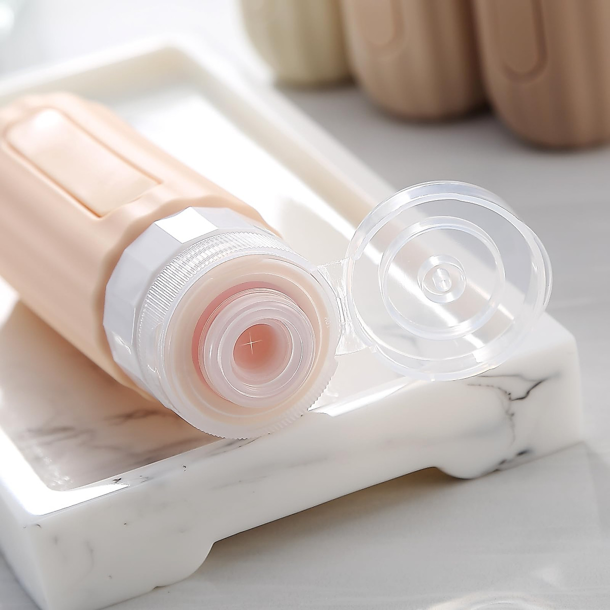 Mrsdry Travel Bottles for Toiletries, TSA Approved, Silicone Travel Bottles, BPA Free, 3oz Leak Proof Travel Size Bottles, Travel Accessories for Shampoo Body Wash Lotion Soap Liquids (4 Pack)