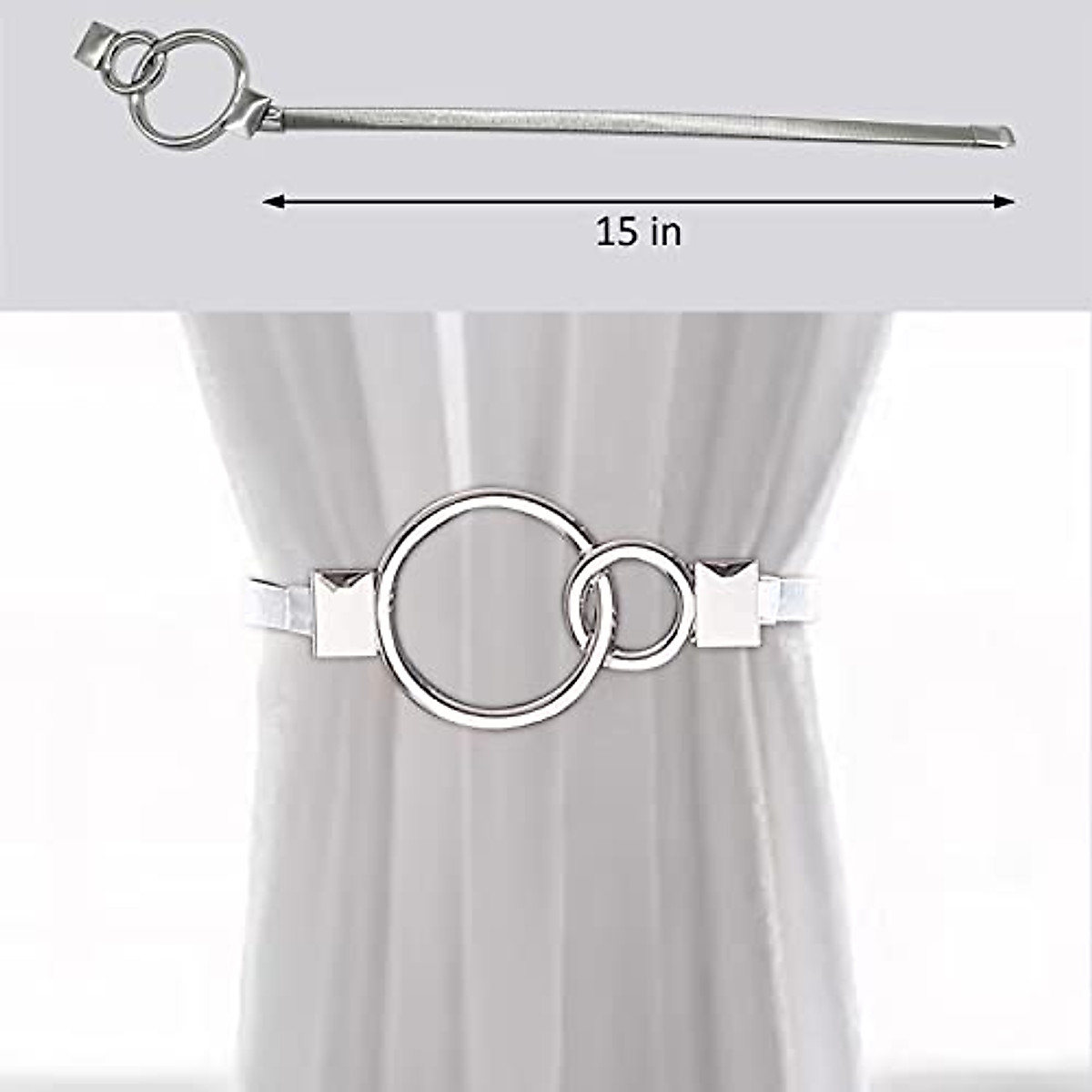 Magnetic Curtain Tiebacks, Elegant Decorative Drape Tie Backs Holdback Holder for Window Draperies, Modern Rope Tiebacks for Drapes Window Curtain Holdbacks for Draperies #A