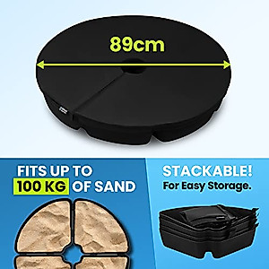 Rhino BaseMate EVA Material - Patio Umbrella Base Weights up to 200 Lb. | for Cantilever Umbrella, Regular Umbrella, or Any Offset Umbrella Base | 4-Part, 900D Heavy-Duty, All-Weather (Round)