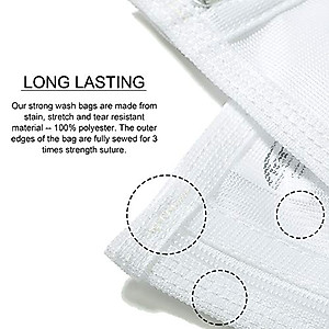 TENRAI Mesh Laundry Bag-3 XL(20'' X 24''),Use YKK Zipper, Have Hanger Loops, Wash-Organizer for Clothes,Jackets,Bedding Linens,Stuffed Toys,Pet Blanket （White QS）