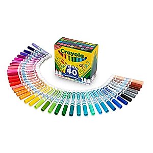 Crayola Ultra Clean Washable Markers For School, Back To School Gifts For Kids, 40 Classic Colors