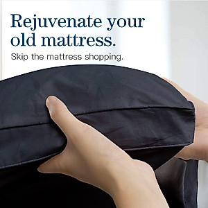 COONP California King Mattress Topper, Extra Thick Mattress Pad Cover, Cooling Pillowtop with 8-21 Inch Deep Pocket(Black,California King-72"x84")