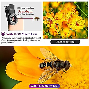 Phone Lens kit 0.45x Super Wide Angle & 12.5X Macro Micro Lens HD Camera Lentes fit for iPhone 6S 7 Xiaomi More cellphones