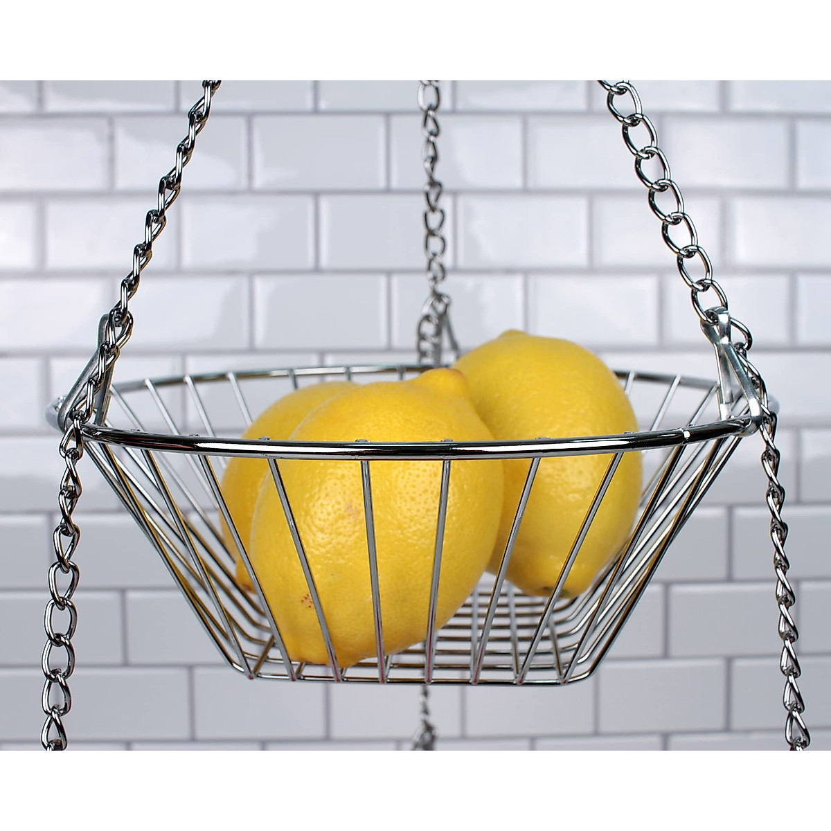 RSVP 30-by-12-Inch 3-Tier Wire Hanging Basket, Chrome