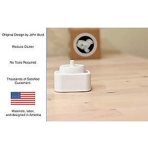 Burd - Electric Oral-B Tooth Brush Wall/Outlet Holder/Mount/Cord Organizer (Charger not Included), White