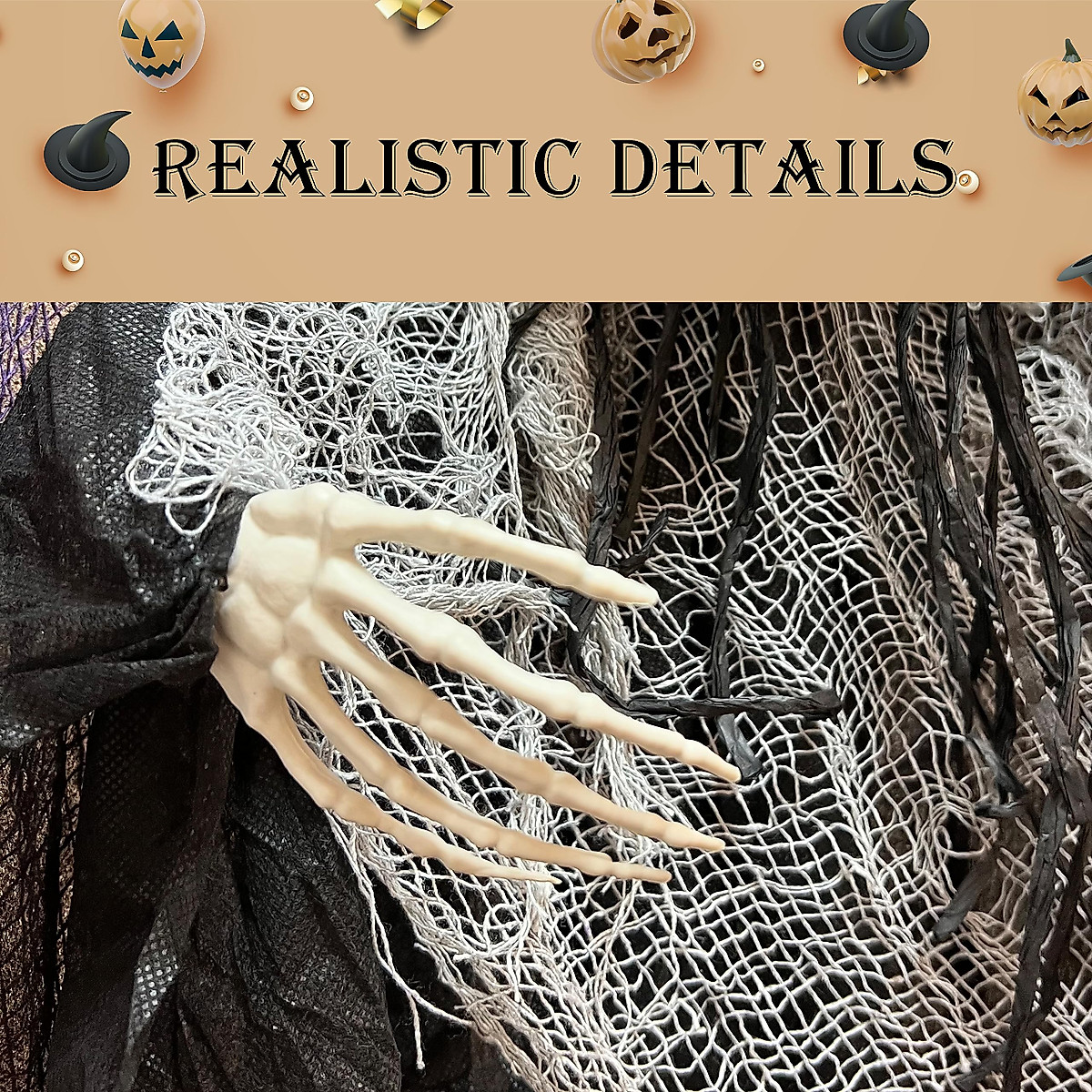 GiftExpress 2 Pack 36" Halloween Hanging Skeleton Grim Reaper, Halloween Skeleton Decorations for Haunted House Prop Indoor/Outdoor