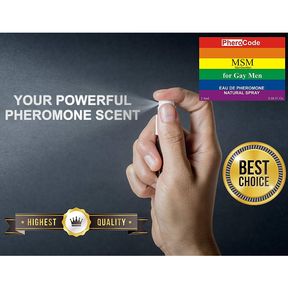 CopulinAndrone PheroCode - Advanced Pheromone Spray for Gay & Bi Men - Long-Lasting Pheromone Perfume Blend with Futuristic Perfect for Confidence & Attraction - 0.08 fl oz