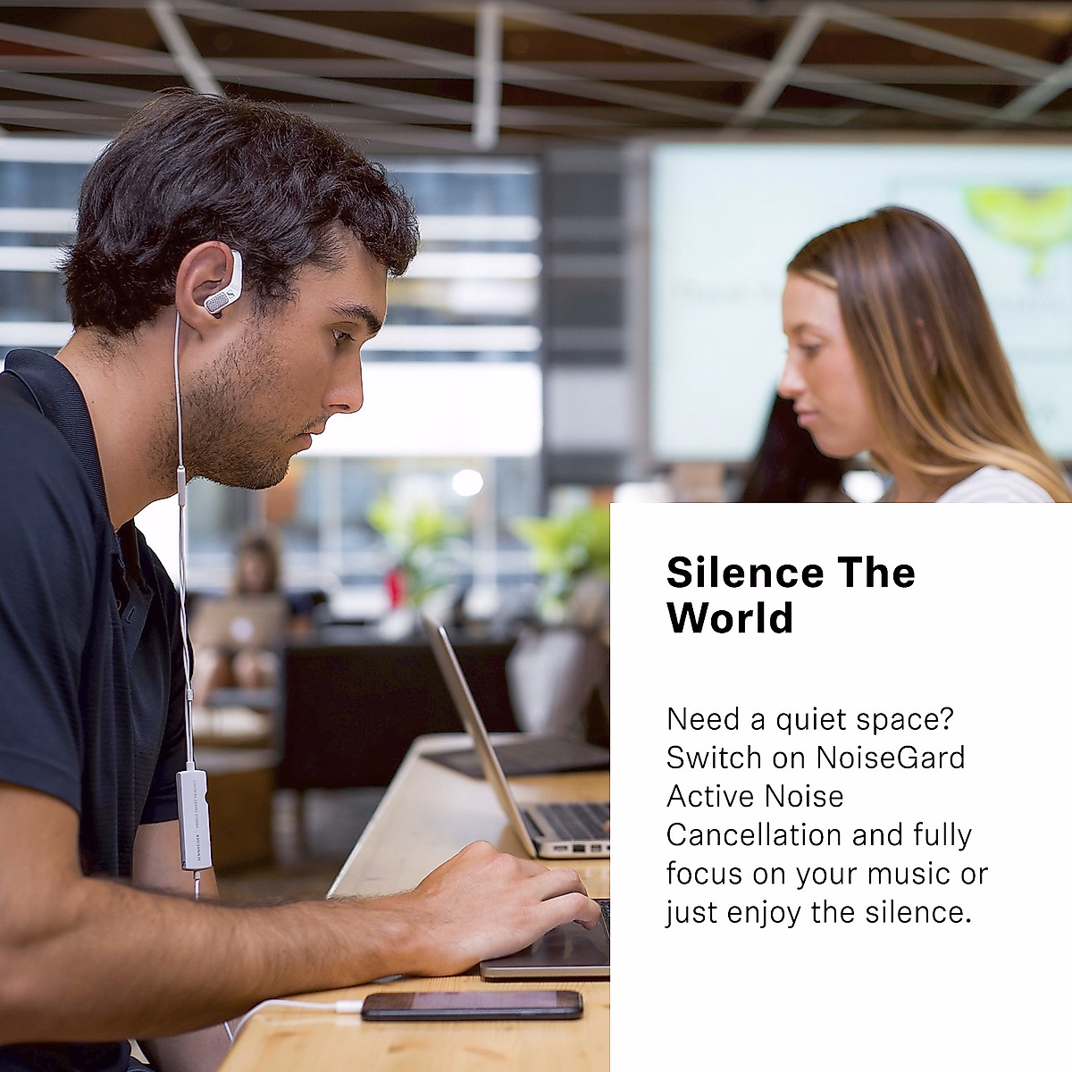 Sennheiser AMBEO Smart Headset (iOS) – Active Noise Cancellation, Transparent Hearing and 3D Sound Recording