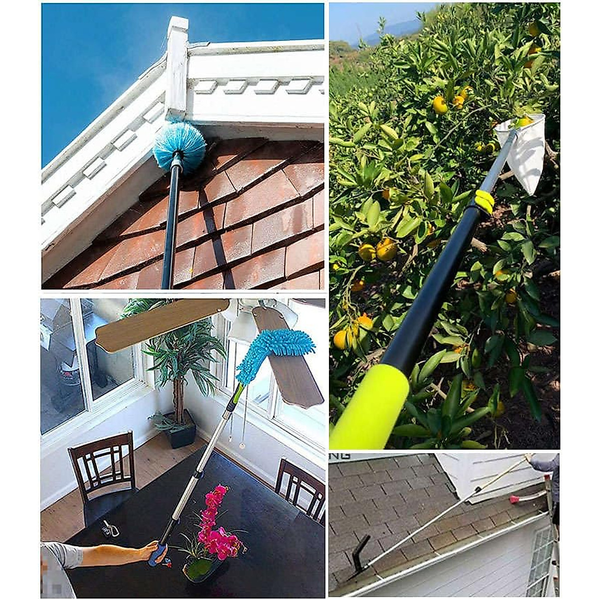 Craftec 1.5 to 3 FT Aluminum Telescoping Pole with Quick-Flip Clamps, Paint Roller Pole, Multi-Purpose Pole, Duster Pole, Twist-On Metal Tip for Squeegee, Extendable Painters Pole (3 Feet)