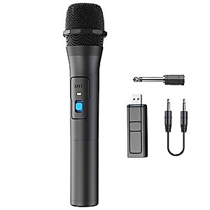 VOVIGGOL VHF Wireless Microphone, Universal Handheld Karaoke Mic Speaker, Over 110 DB Outdoor Indoor Cordless Microphone System with USB Reciver for Singing, Karaoke, Speech, Wedding, Church