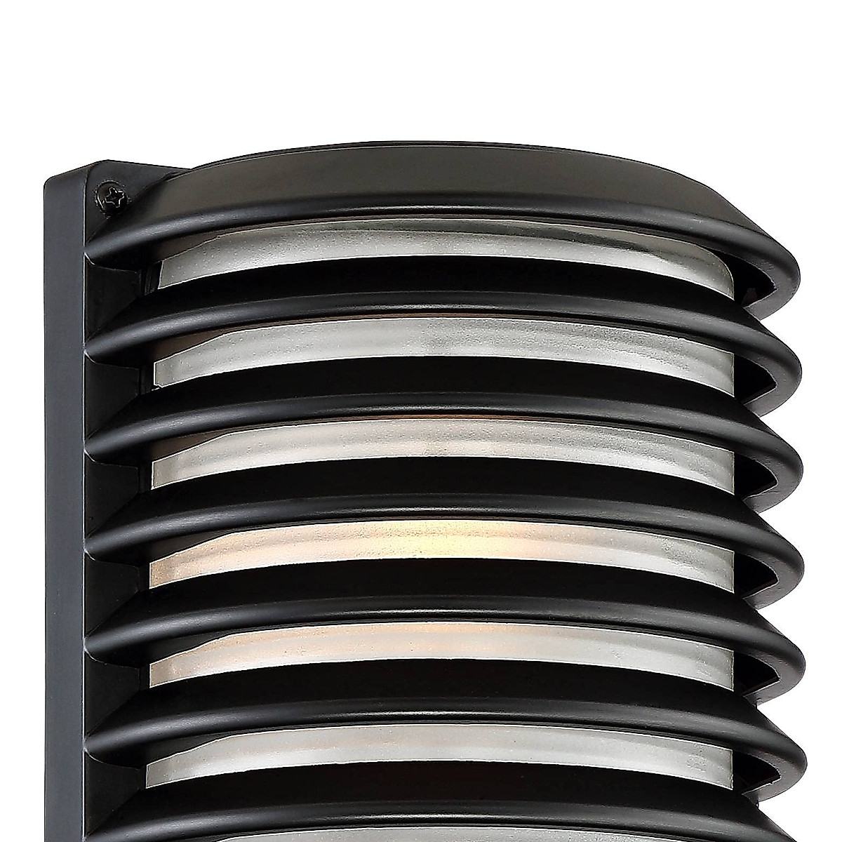 John Timberland Black Grid Modern Industrial Outdoor Wall Light Fixture 10" Frosted Glass Shade for Exterior Barn Deck House Porch Yard Patio Outside Garage Front Door Garden Home Roof Lawn