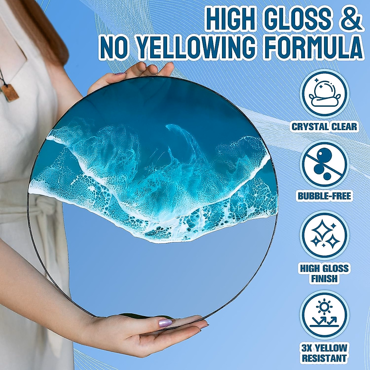 JDiction Fast Cure Epoxy Resin 1Gallon- 4 Hours Demold Upgrade Formula, Fast Curing and Bubbless Epoxy Resin, Crystal Clear Epoxy Resin Kit Self Leveling and Easy Mix for Art, Craft, Jewelry