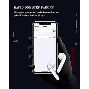 Touch Control True Wireless Earbuds, REEHM IPX7 Waterproof Bluetooth 5.0 Wireless Headphones with Microphone Charging Case 40H Playtime in-Ear Hi-Fi Stereo Sound TWS Earphones Headset for Sport(Touch)