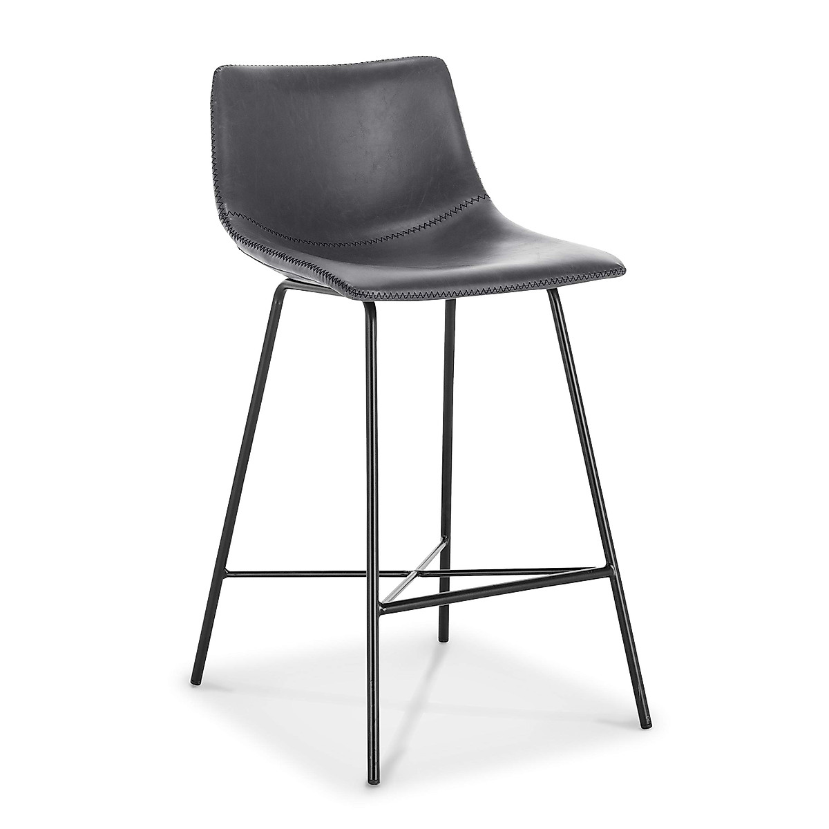 Poly and Bark Paxton 24” Counter Stool, Set of 3 Grey