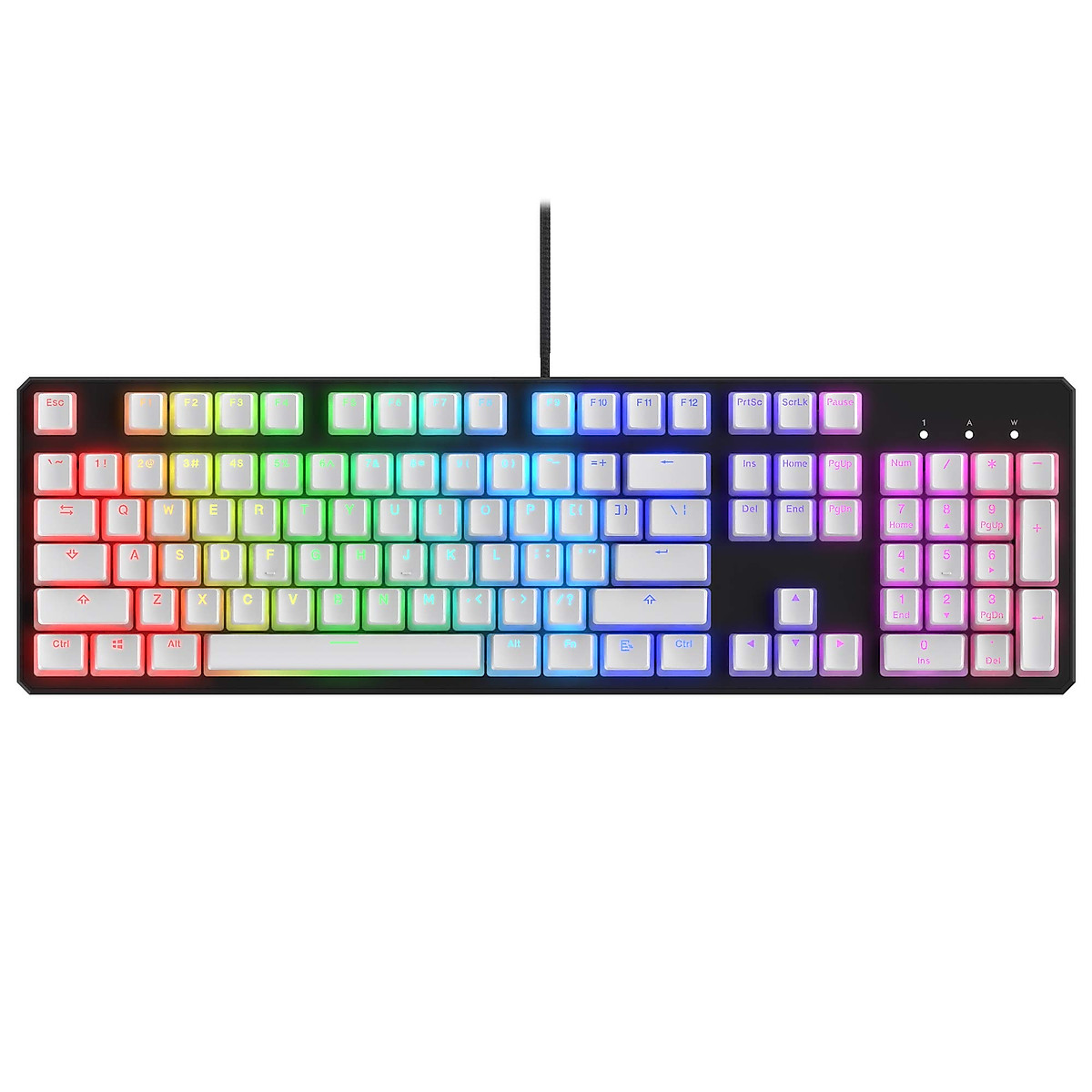 TECWARE Pudding PBT Keycaps Set with Keycap Puller - Full Keys 112 Keys, Double-Shot for Mechanical Keyboards, OEM Profile, Clear and White Jelly-Style Gaming Keycaps, for Phantom Phantom+ (US, ANSI)