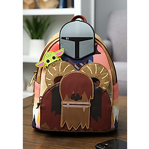Loungefly Star Wars The Mandalorian Bantha Ride Mando and Baby Yoda Womens Double Strap Shoulder Bag Purse