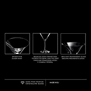 Krosno Martini Cocktail Glasses | Set of 6 | 5.1 oz | Elite Collection | Perfect for Home Restaurants and Parties | Dishwasher Safe | Gift Idea | Made in Europe