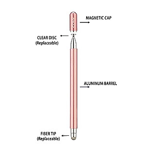 Stylus Pens for iPad, CCIVV Capacitive Pen High Sensitivity and Fine Point, Compatible for iPhone iPad Pro, Mini, Air, Surface and Android Tablets (Rosegold)