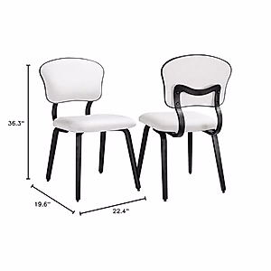 Tatub Dining Chairs Set of 2, Mid Century Modern Kitchen Chairs, Upholstered Dining Room Chairs with Soild Wood Legs for Kitchen Living Room Study Room (Beige)