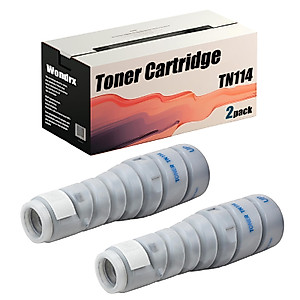 Compatible TN114 Toner Cartridge for Konica Minolta TN114 TN115 for BH162 163 210 211 220 7516 7521 7616 7622 DI152 183 1611 2011 High Yield 11000 Pages (Black 2Pack)